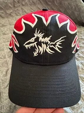 Nitro Fish | Accessories | Embroidered Black And Red Flame Nitro Fish ...